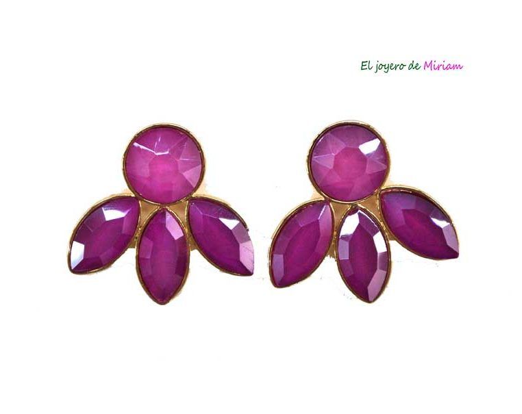 Pendientes pegados bugamvillas - El joyero de Miriam
