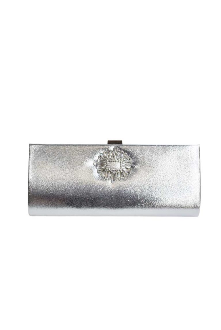 Cartera plateada pedrería - El joyero de Miriam