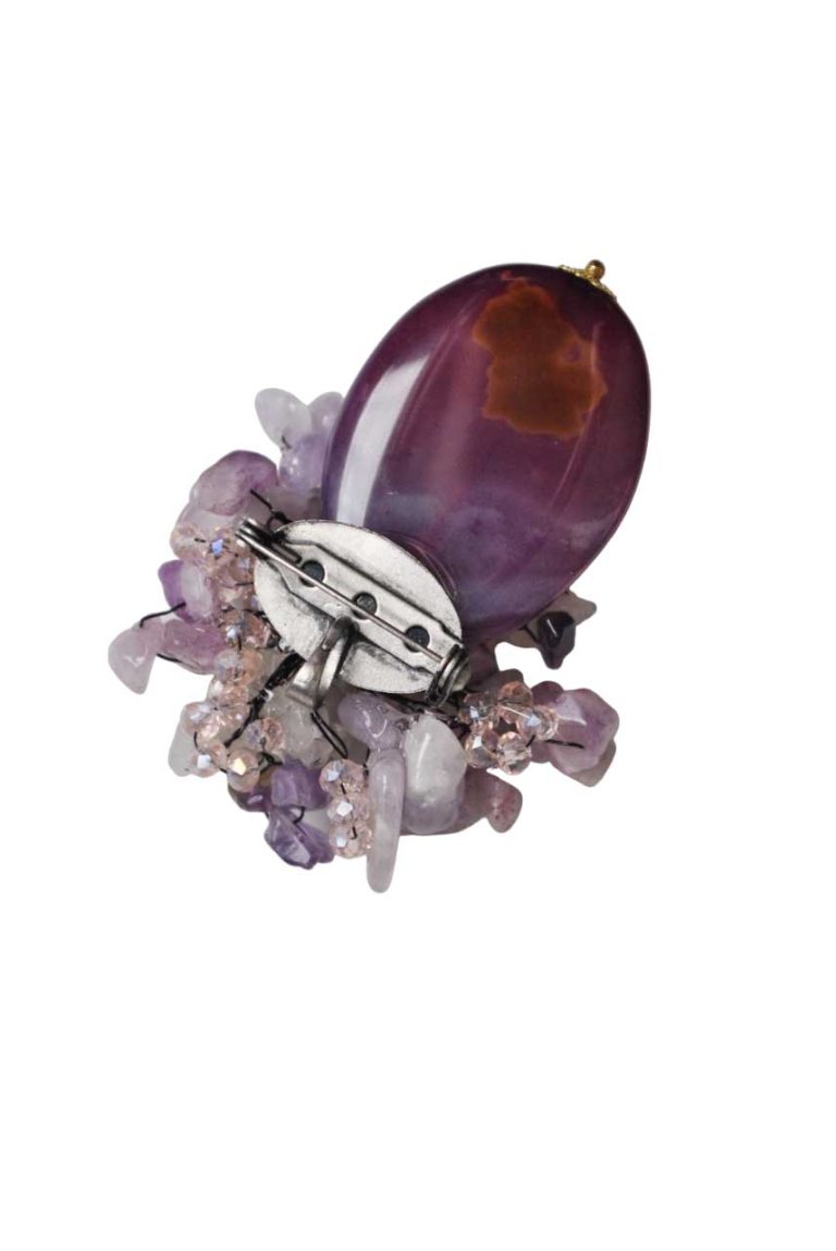 Broche cuarzo morado - El joyero de Miriam