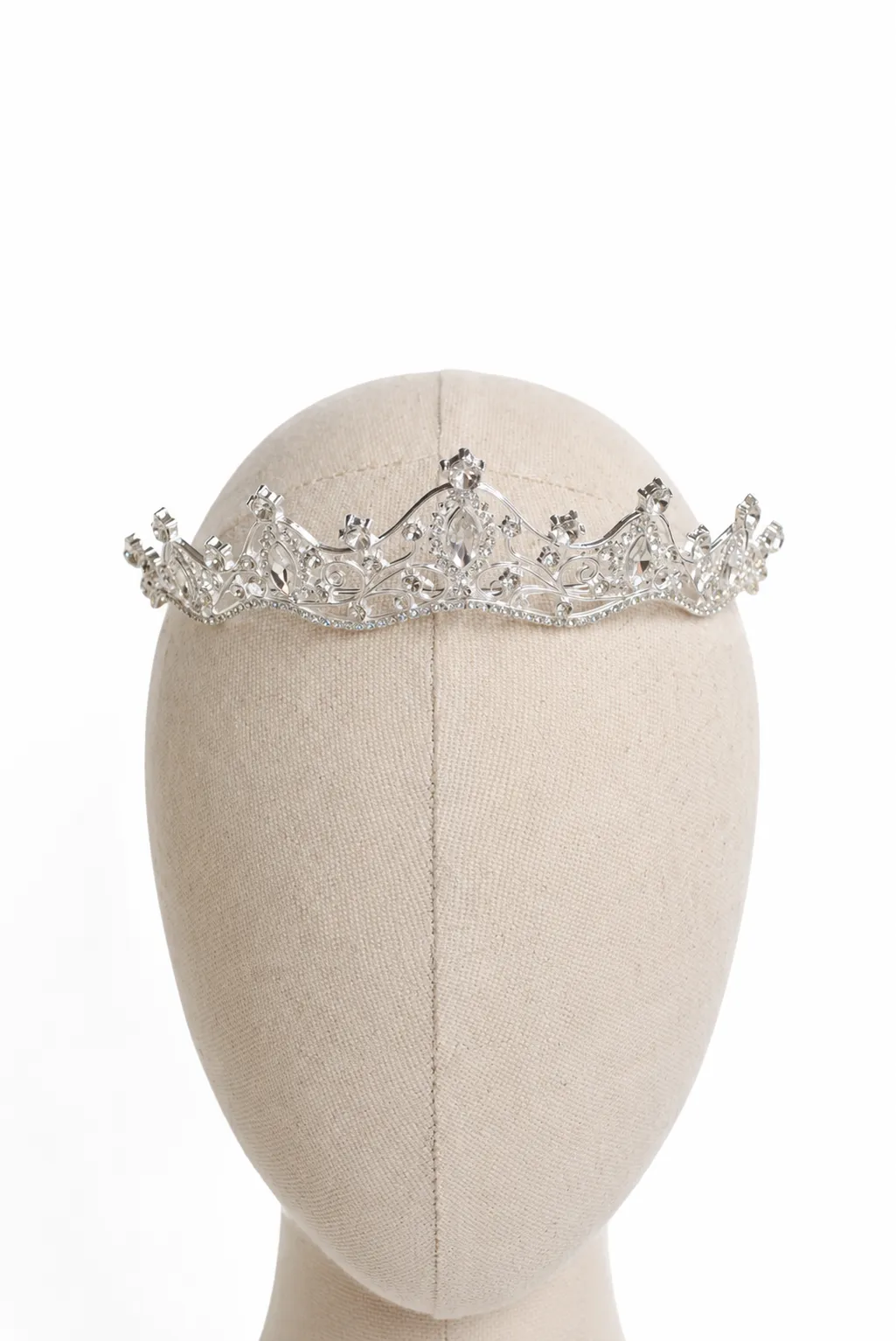 Tiara de fiesta corona cristal plateada - El joyero de Miriam